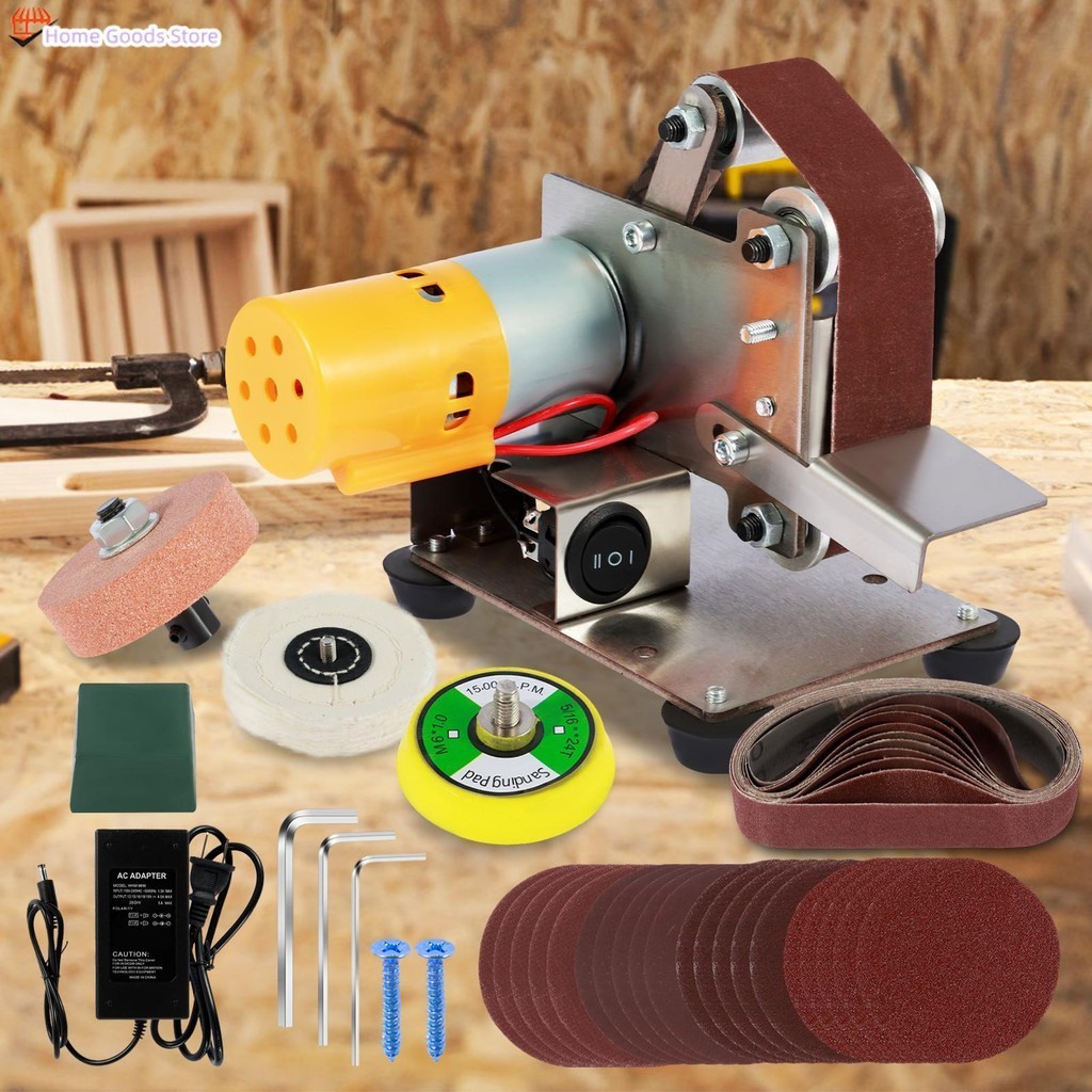 Mini Belt Sander Electric Bench Grinder Sanding Machine 7 Adjustable ...