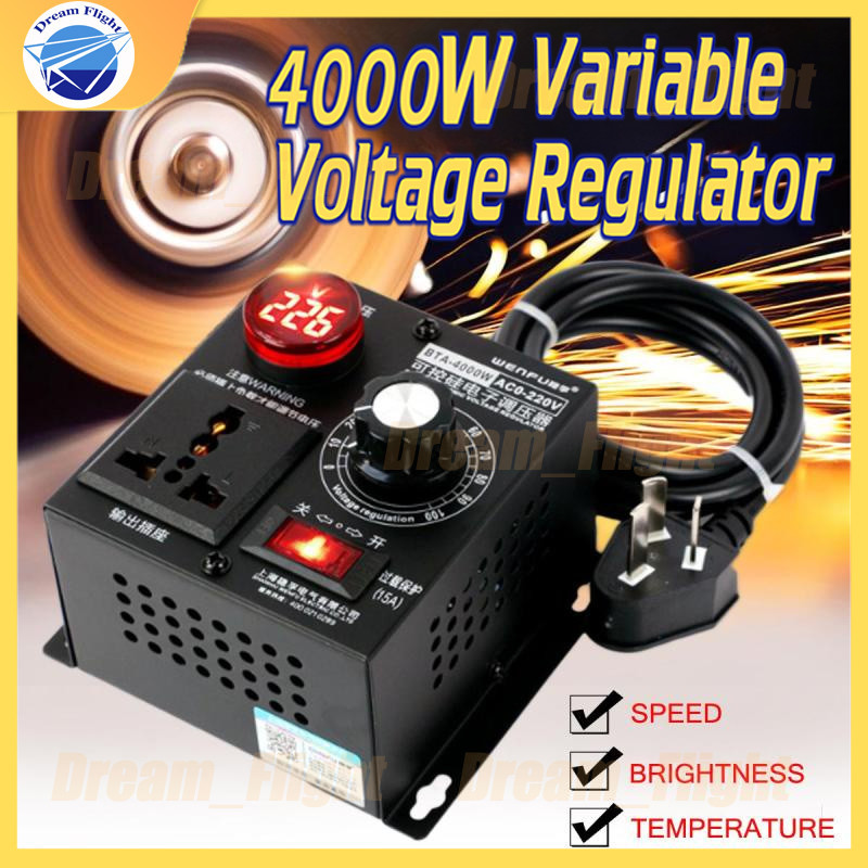4000W Motor Speed Controller AC 220V Variable Voltage Controller Control For Fan Speed Motor ...