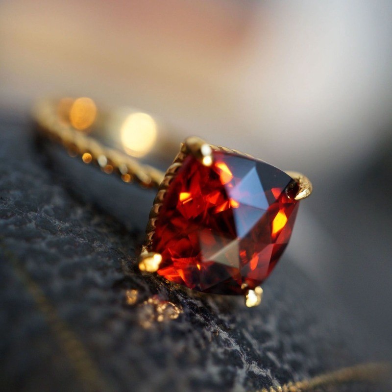 Natural rose color full-bodied wine red garnet S925 silver plated Fried ...
