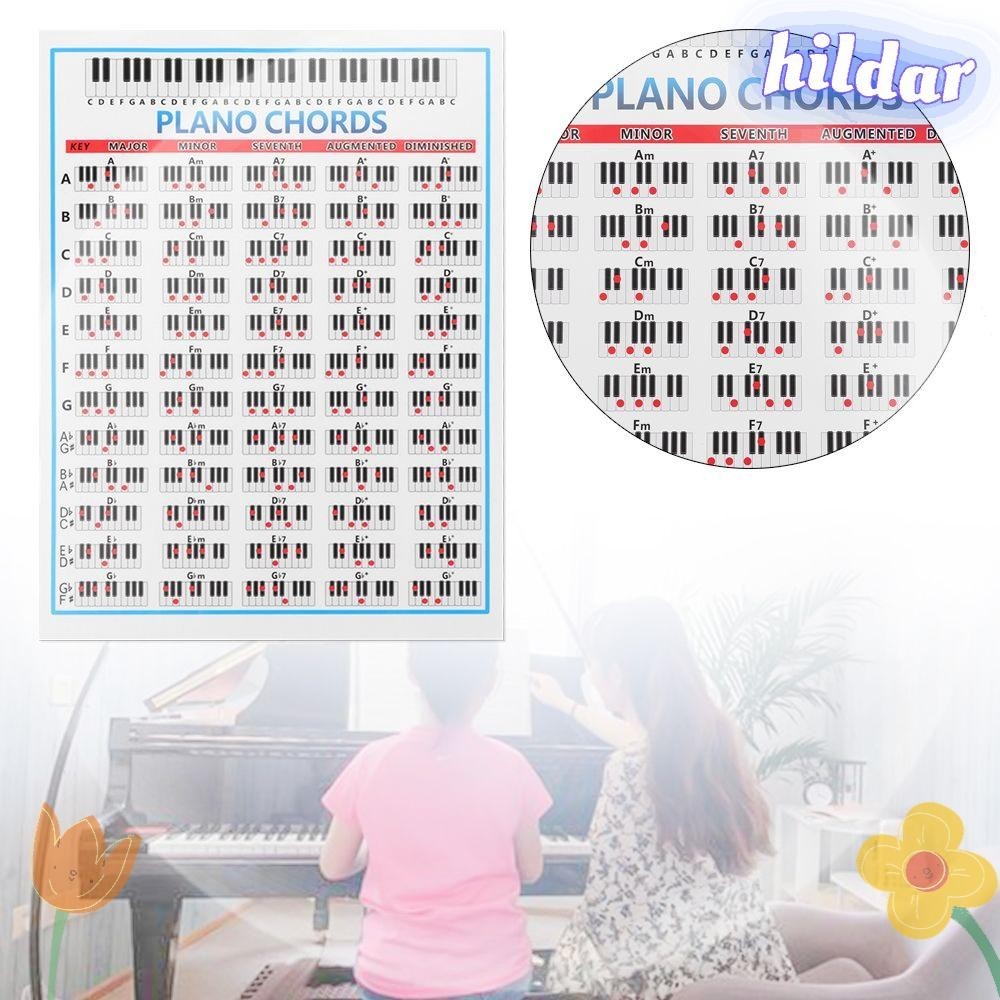 HILDAR Tablature Piano Chords Kids Gift Chord Chart Keyboard ...