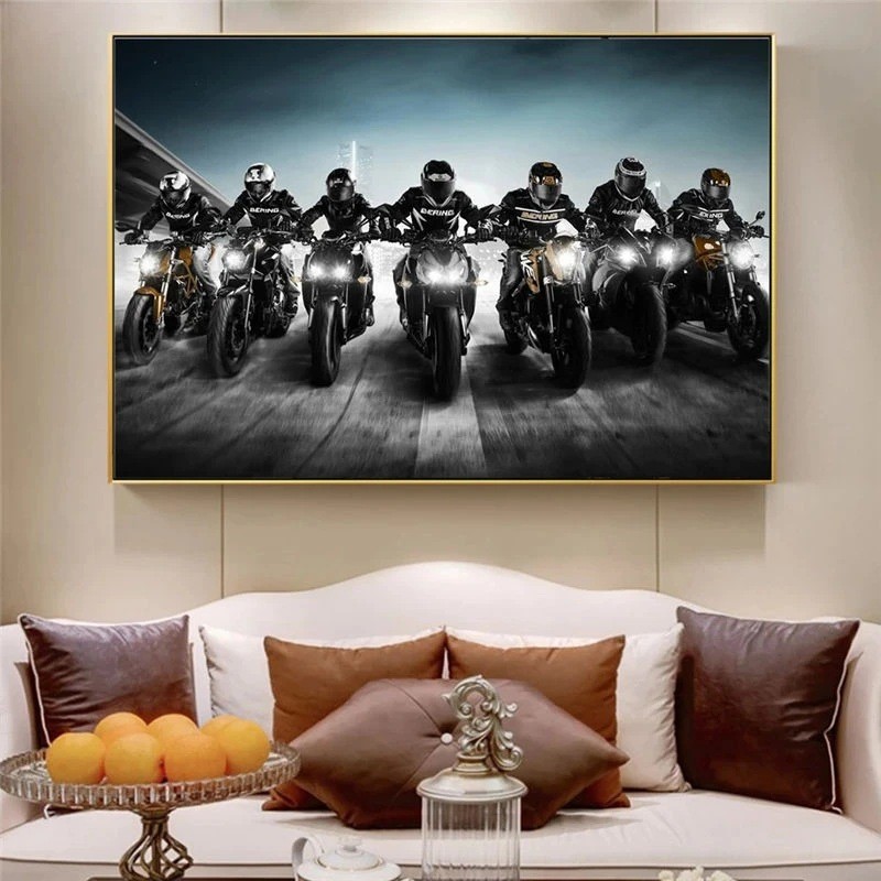 Wall Personalized Decor Motorcycle Racer Fashion Posters Canvas Prints ...