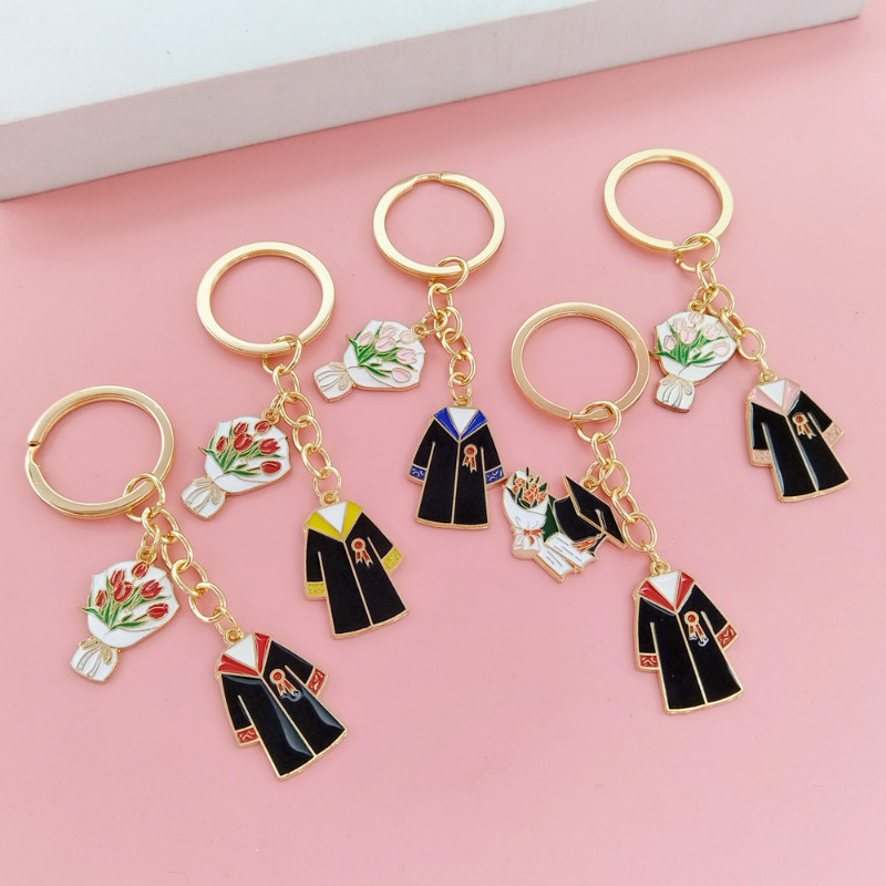 2025 Congrats Graduation Keychain Academic Dress Bachelor's Cap Flower ...