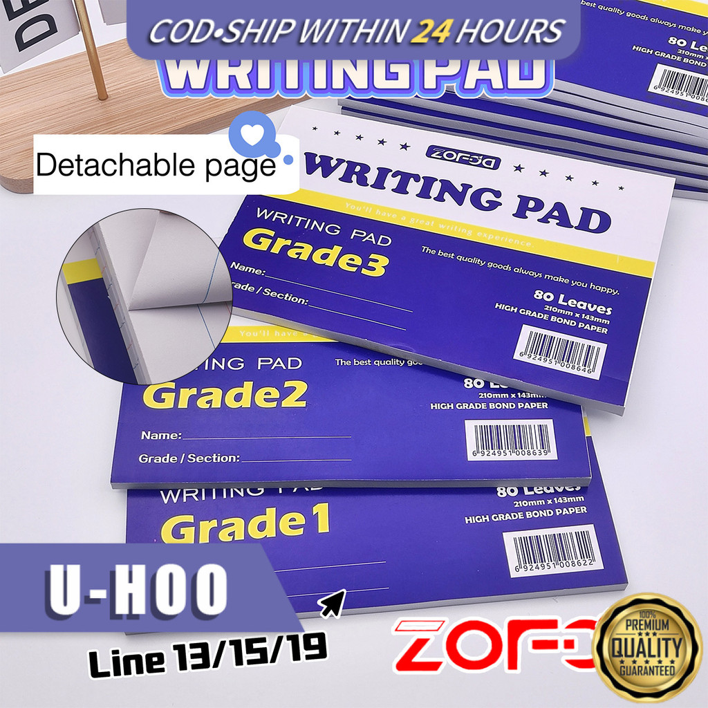 10Pcs ZOFDA Intermediate Pad Writing Pad Paper 80 sheets For Grade 1-4 ...