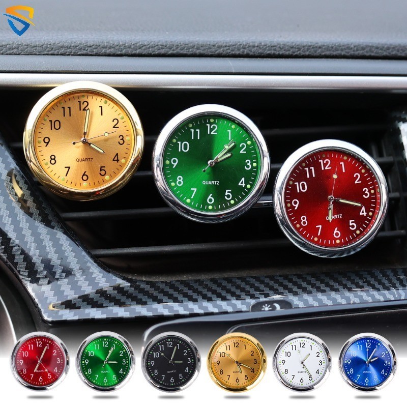 6 Colors Mini Car Luminous Clock Dashboard Self-adhesive Digital Watch ...