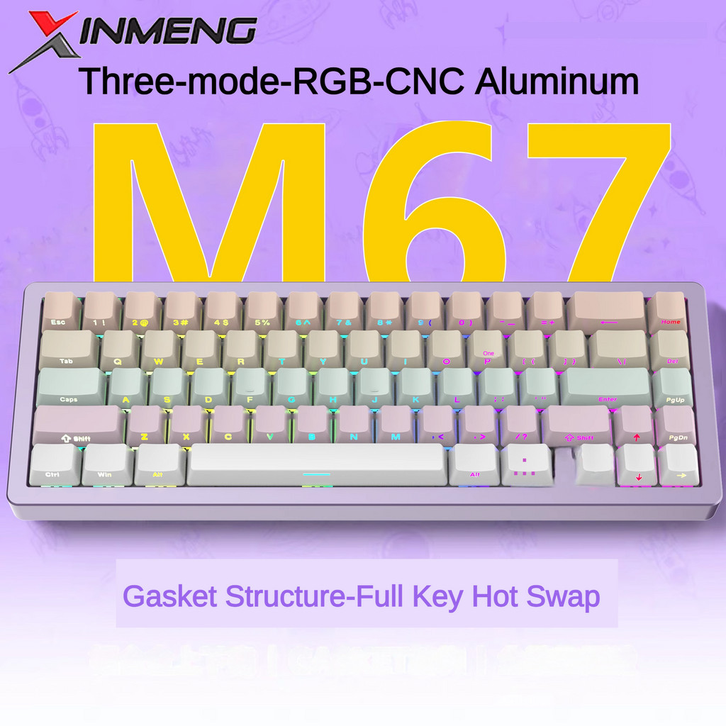 XinMeng M67 Tri-mode Bluetooth 2.4g USB Interface Mechanical Keyboard ...