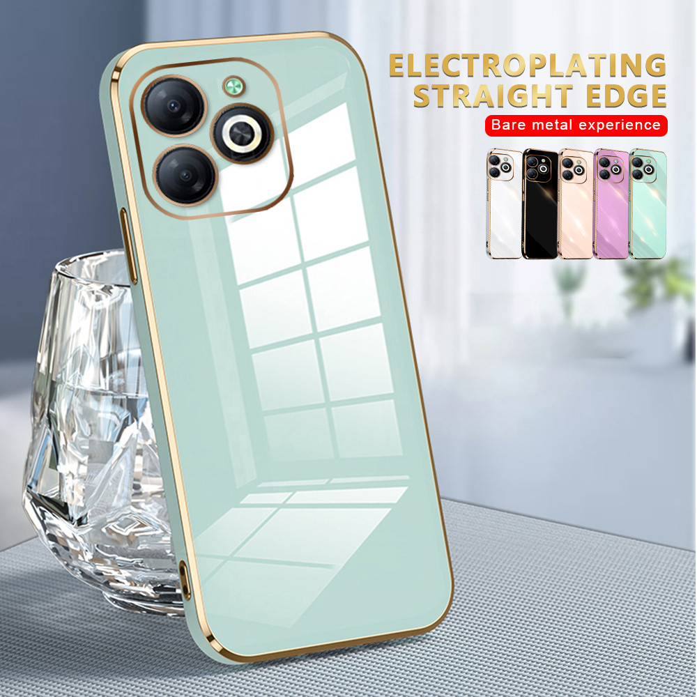 Luxury Plating Soft Casing For Tecno Spark Go 2024 SparkGO Square ...