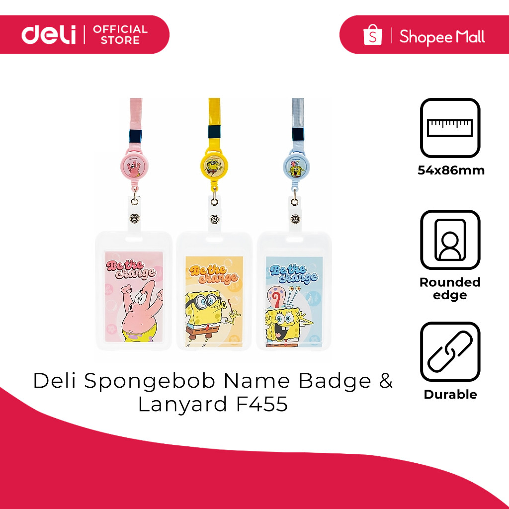 Deli F455 Spongebob Name Badge & Lanyard | Shopee Philippines