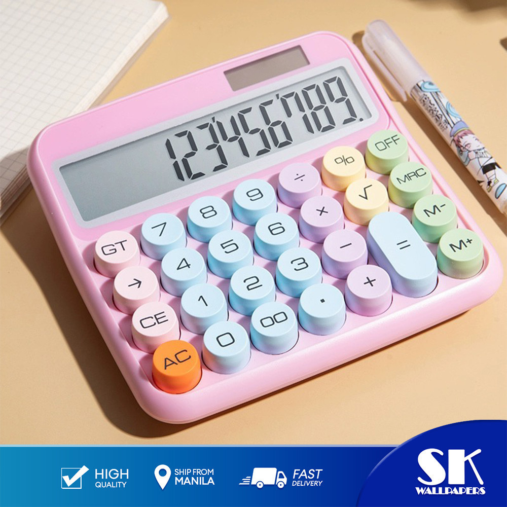 SK Basic Calculator Large Button and Display Cute Colorful Calcu 1pc ...