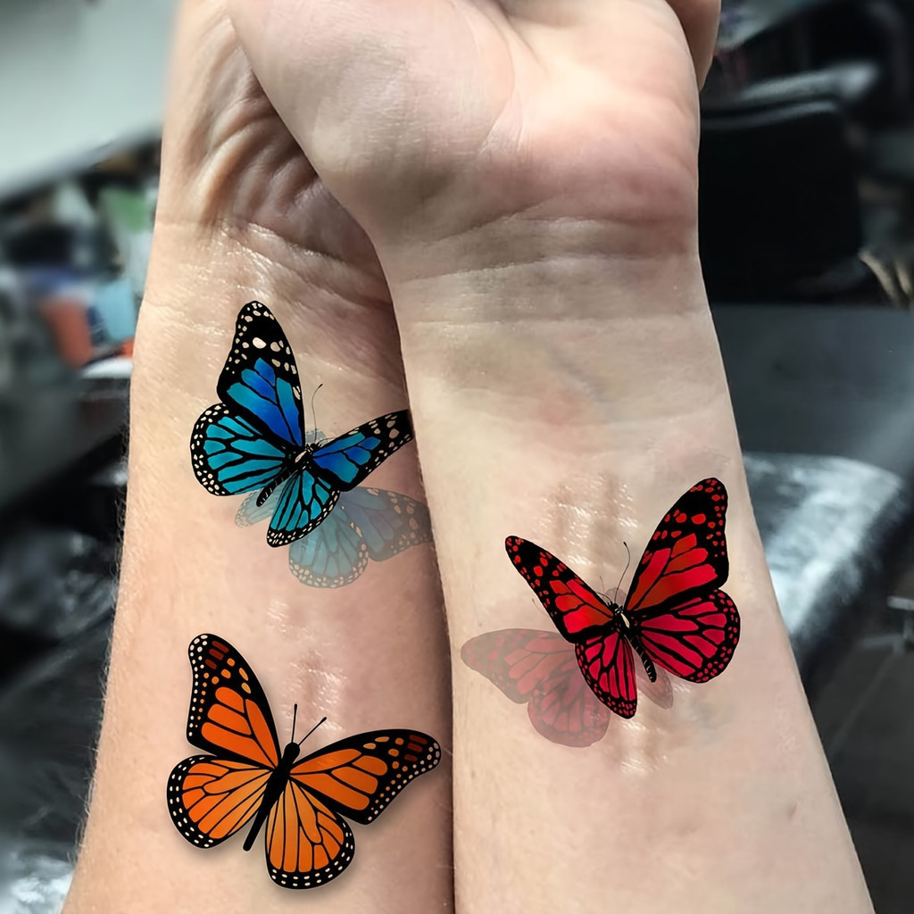 81 Sheets Colorful Butterfly Temporary Tattoos Suitable for Women ...