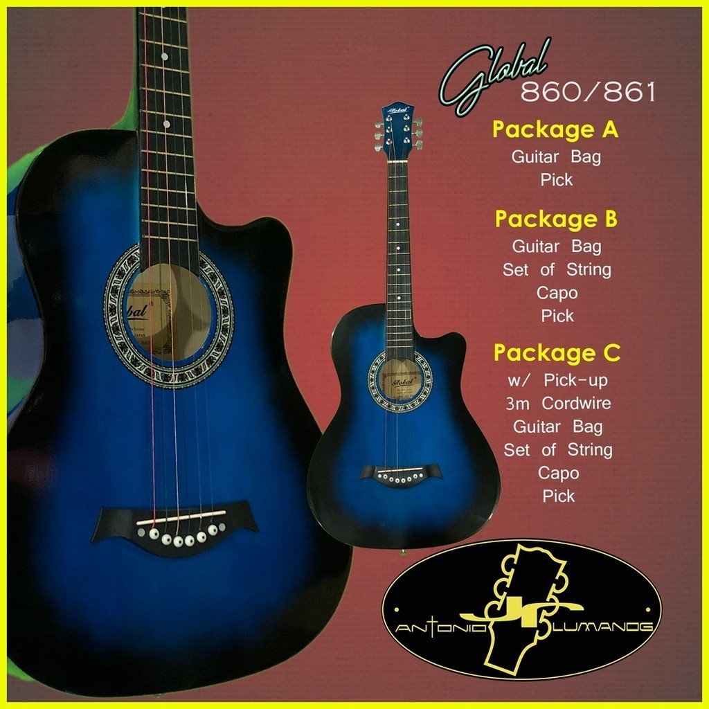 【hot sale】 GLOBAL AW-860/861 ACOUSTIC GUITAR (38 INCHES) BY: ANTONIO ...
