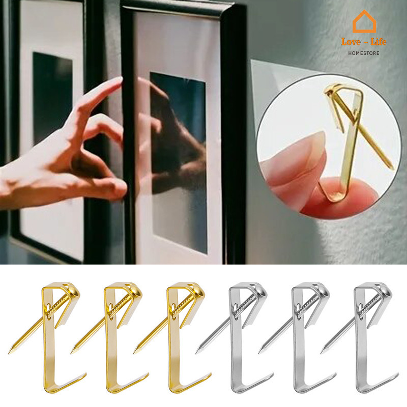 20 Pcs/ Set Wall Mounted Strong Load Bearing Iron Picture Frame Hook ...