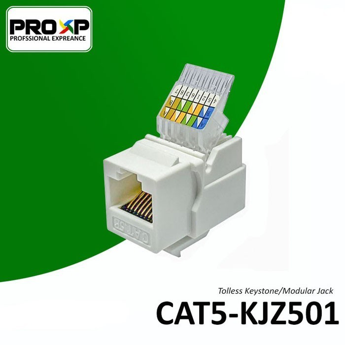 PROXP Tolles Keystone Modular Jack UTP Cat5e UTP White Gold Plated ...