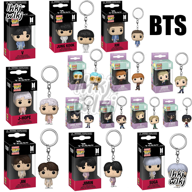 BTS Keychain Funko Pop Bangtan Boys Action Figure JIN HOPE V JIMIN KOOK SUGA RM Keyring Pendent ...
