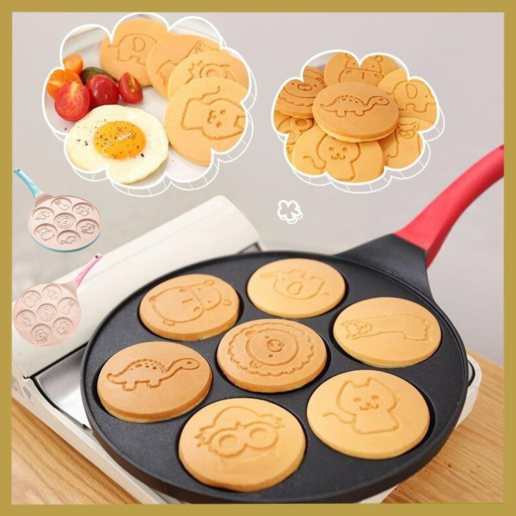 Pancake Pan with Handle 7 Animal Molds Pancake Maker Pan for Kids Non ...