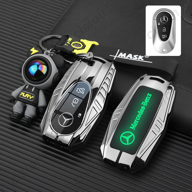 Luminous Silicone Zinc Alloy Smart Car Key Fob Case Cover Leather ...