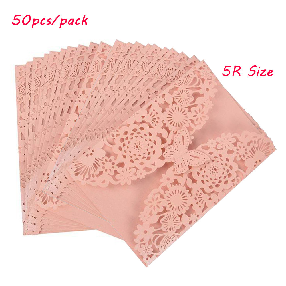 50pcs/pack 5R Size 3D Butterfly Debut Invitation Cards Flower Wedding ...