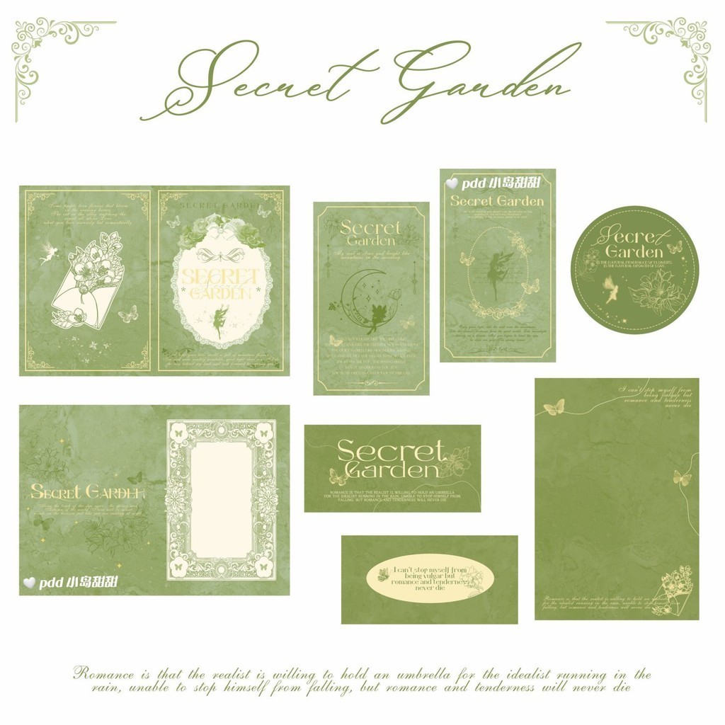 Sticker！F&X Packaging Stickers Fairy Forest Card Head Card Back Folding ...