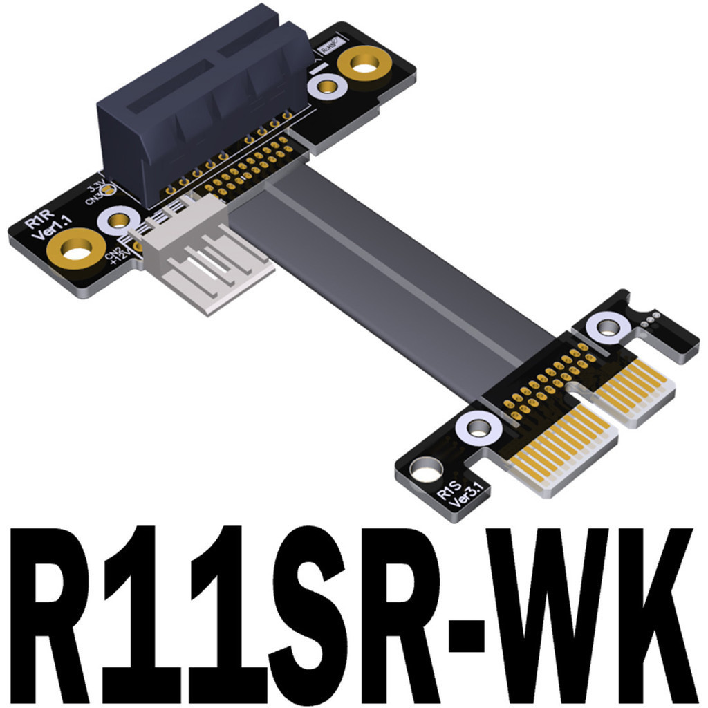 JMT PCIE X1 Riser Cable 90/180 Degree Right Angle PCIe 3.0 x1 to x1 ...