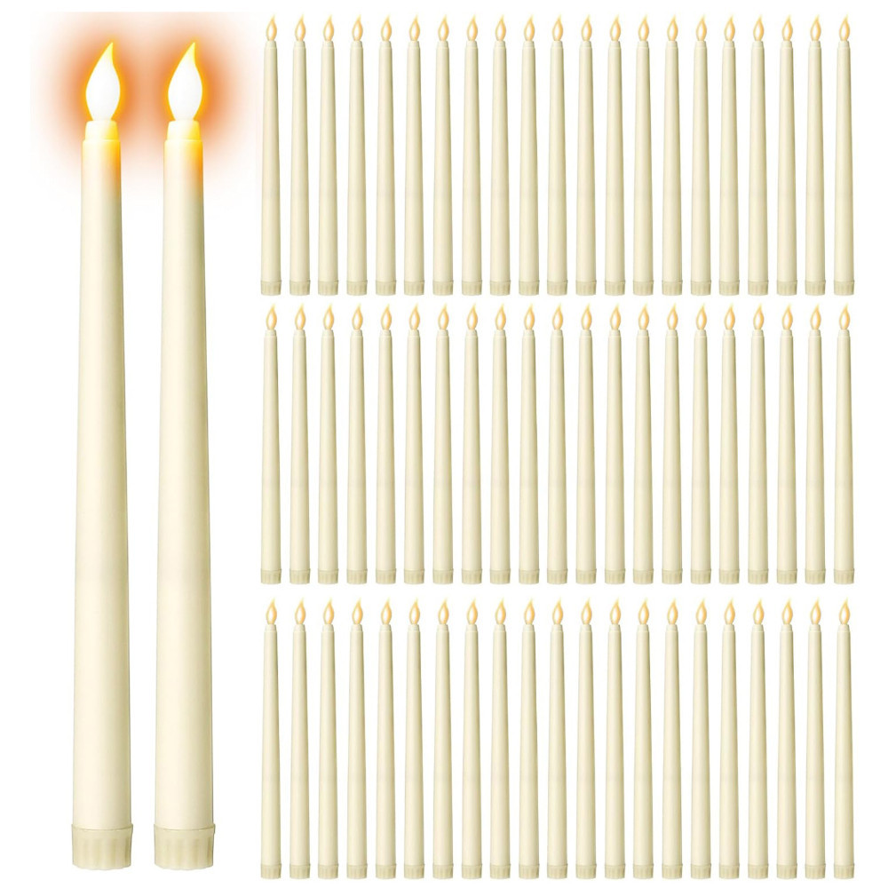 LED Flameless Taper Candles - Electronic Candlesticks - Long Fake ...
