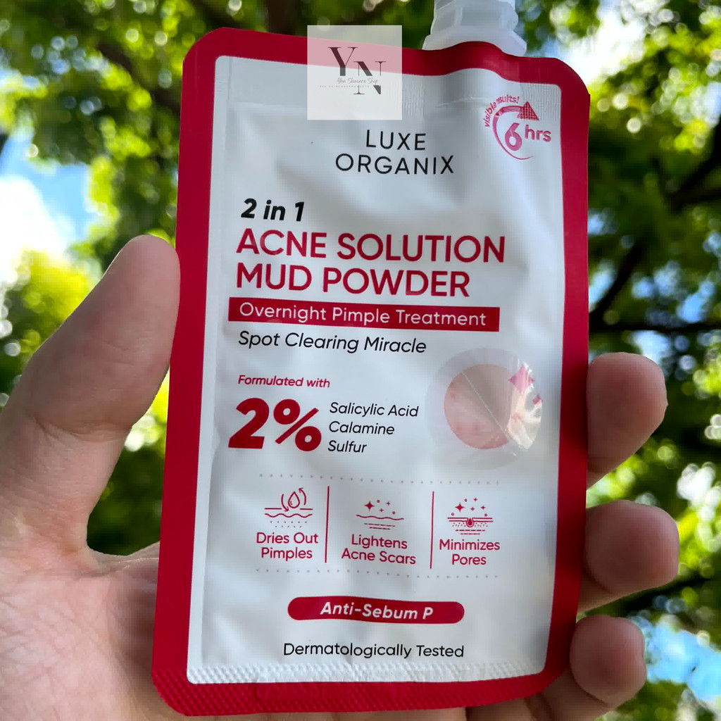 Luxe Organix 2 in 1 Acne Solution Mud Powder Overnight Pimple Treatment ...