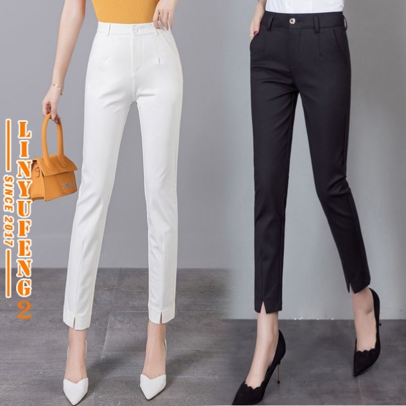 Plus Size S-4XL Harem Long Suit Baggy Pants for Women Elastic High ...