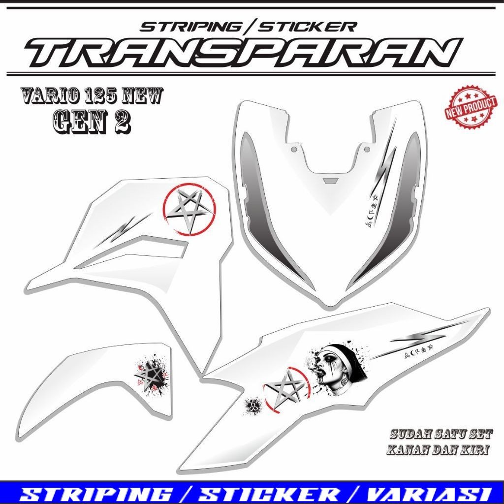 TRANSPARENT STRIPING STICKER LIS NEW VARIO 125 GEN 2 VARIATIONS ...
