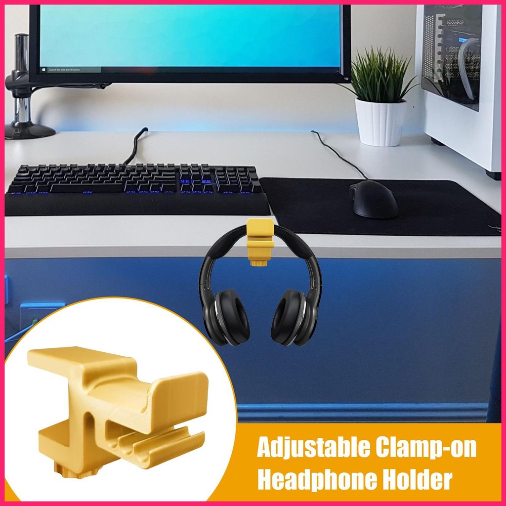 Gaming Headset Stand Adjustable Headphone Desk Hook Portable Desk Cable ...