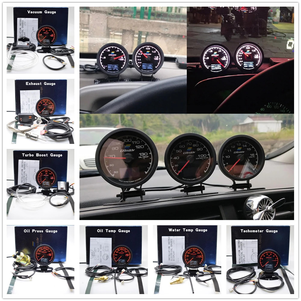Greddy Racing Gauge 7 Color Multi D/A LCD Digital Display Meter Water ...