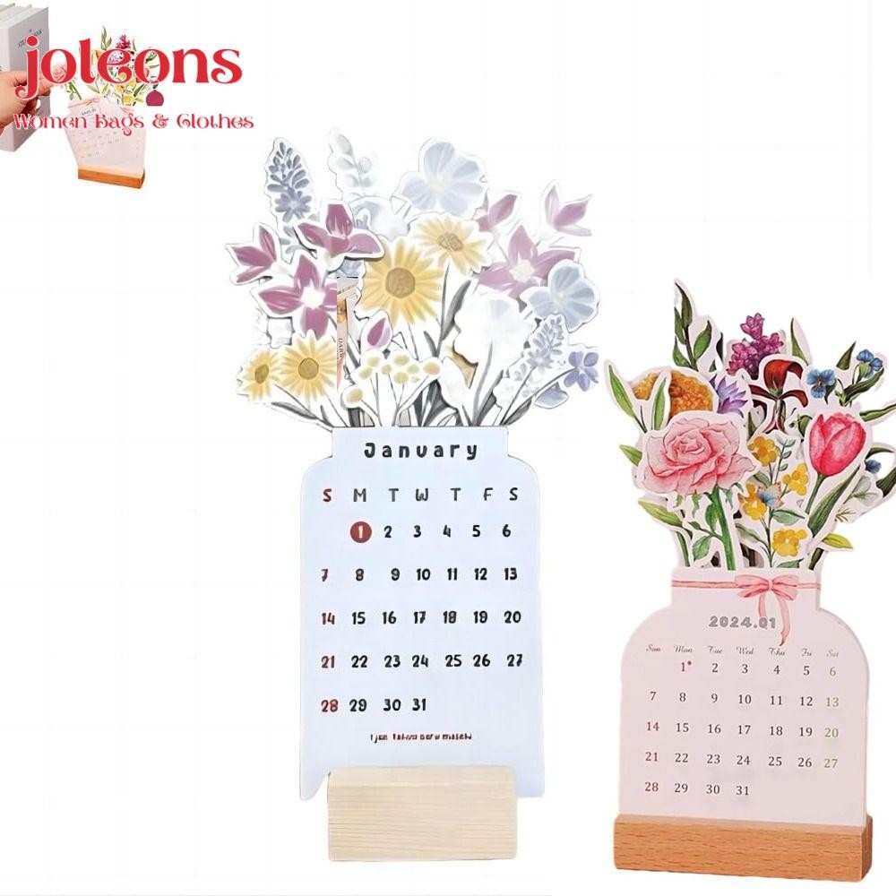 JOLEONS Bloomy Flowers Desk Calendar, Year Desk Calendar Countdown ...