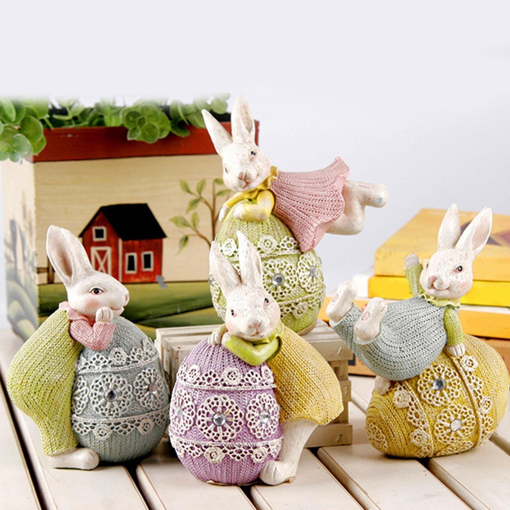 Bunny Figurines Home Decor Easter Bunny Decor Spring Easter Rabbit ...