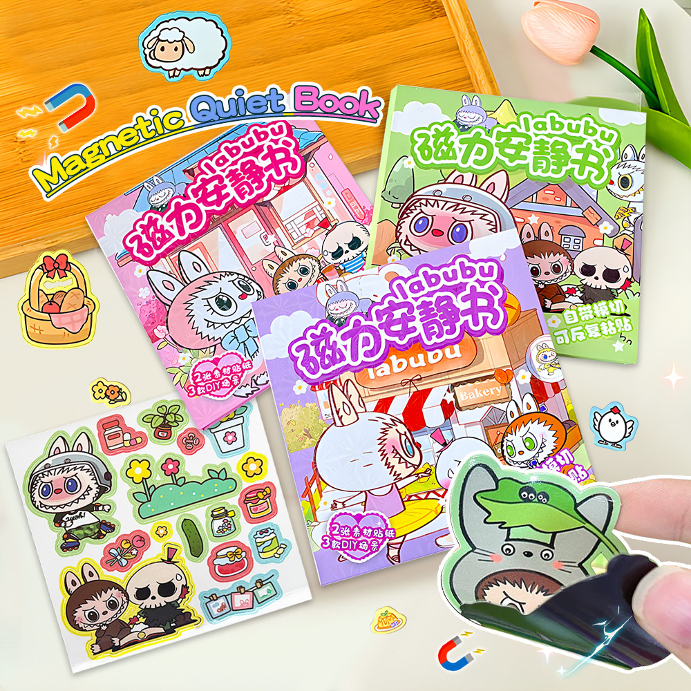 Kissdora Labubu Magnet Paper Doll Handmade Repeated Pasting Magnetic ...