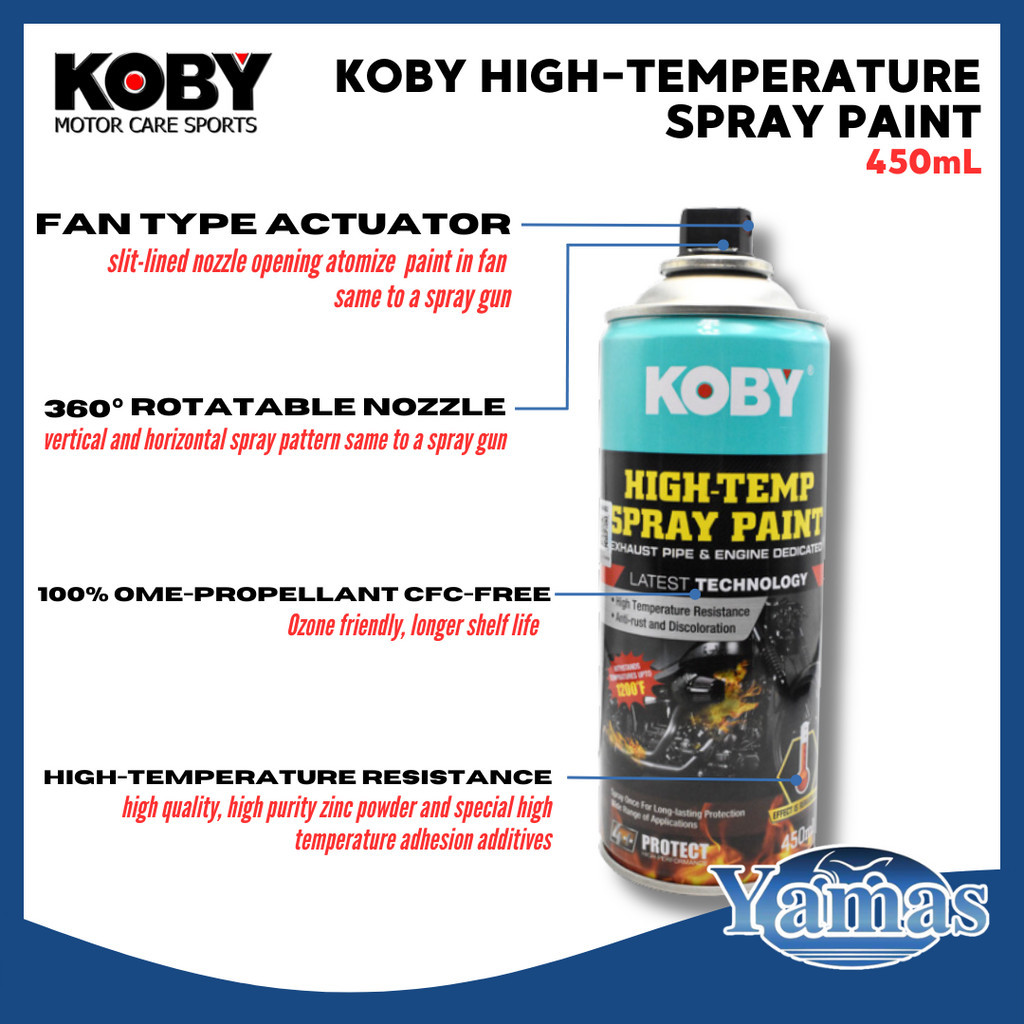 MOTORCYCLE PARTS CARE ORIGINAL KOBY HIGH-TEMP SPRAY PAINT 450ML FOR ...