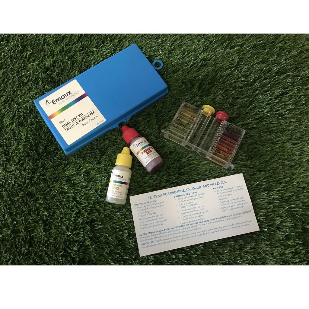 ♞Emaux 2 In 1 Swimming Pool Test Kit For Ph And Chlorine | Shopee ...