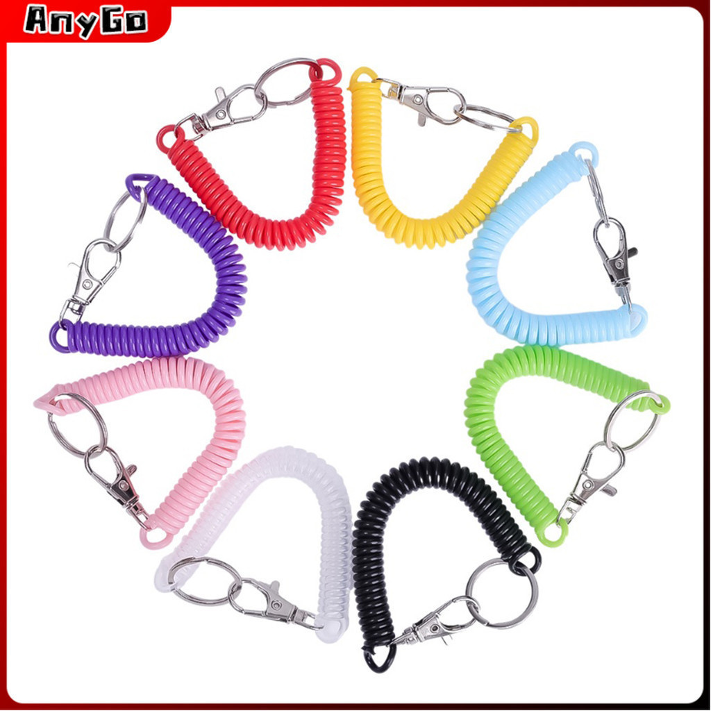 AnyGo Coil Springs Keychain Retractable Spring Coil Leash Cord Safety ...