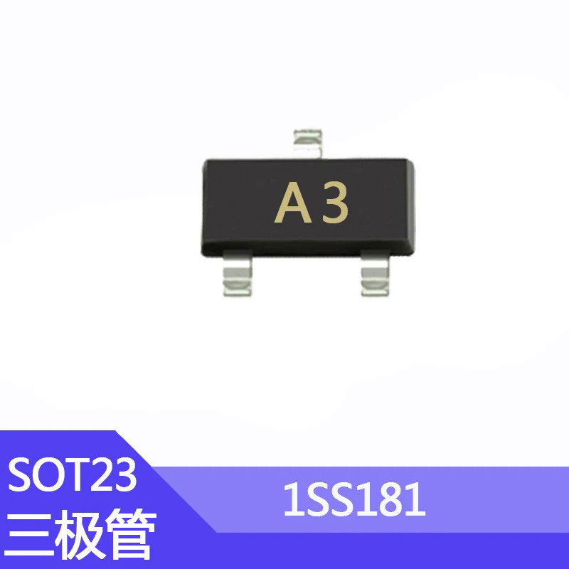 100pcs SMD Transistor 1SS181 Package SOT-23 Screen Printing A3 0.3A/85V SMD Switching Diode ...