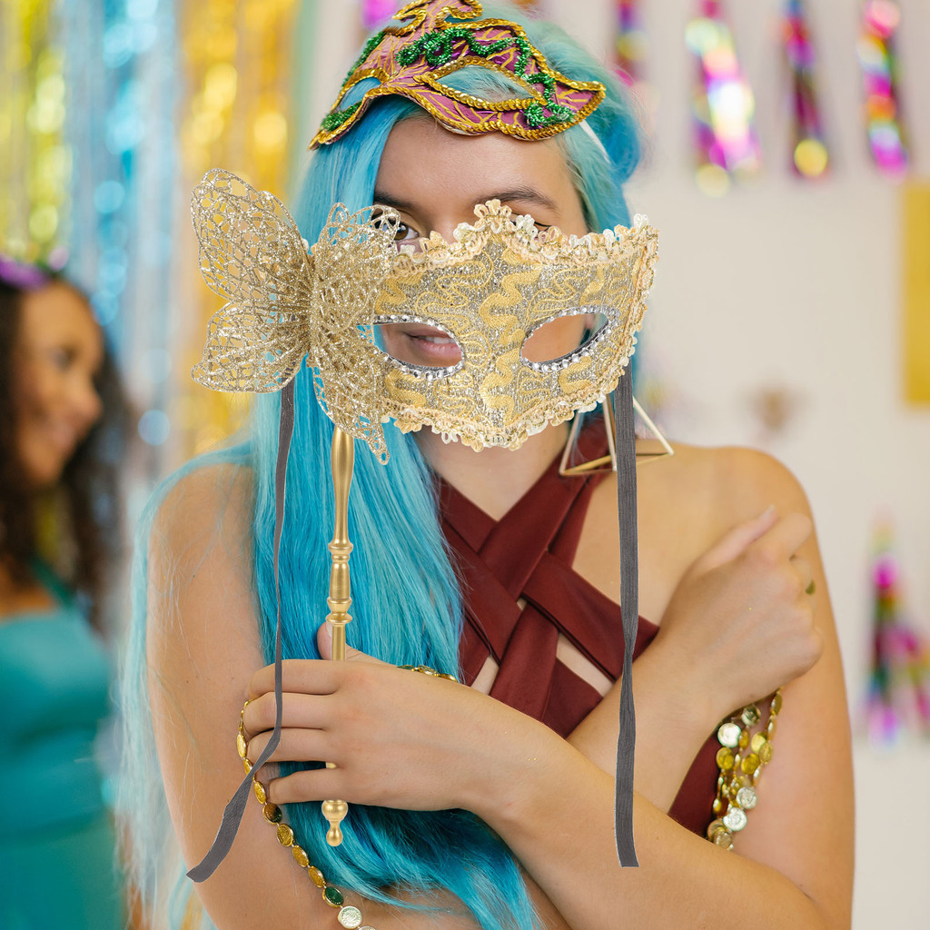 huyisheng Outfits for Men Woman Mask Blinder Gold Masquerade Women ...