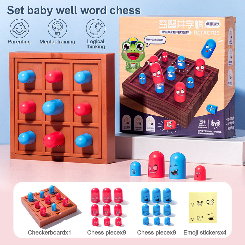 PH Kids Fun Tic Tac Toe Chess Game Parent-child Interactive Board Table ...