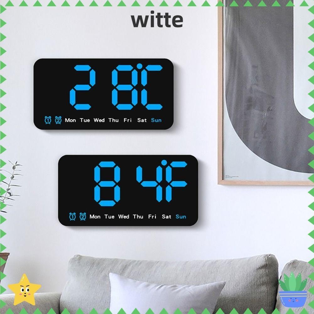 WITTEE Electronic Wall Clock, Wall-mounted Multi-functional Digital LED ...