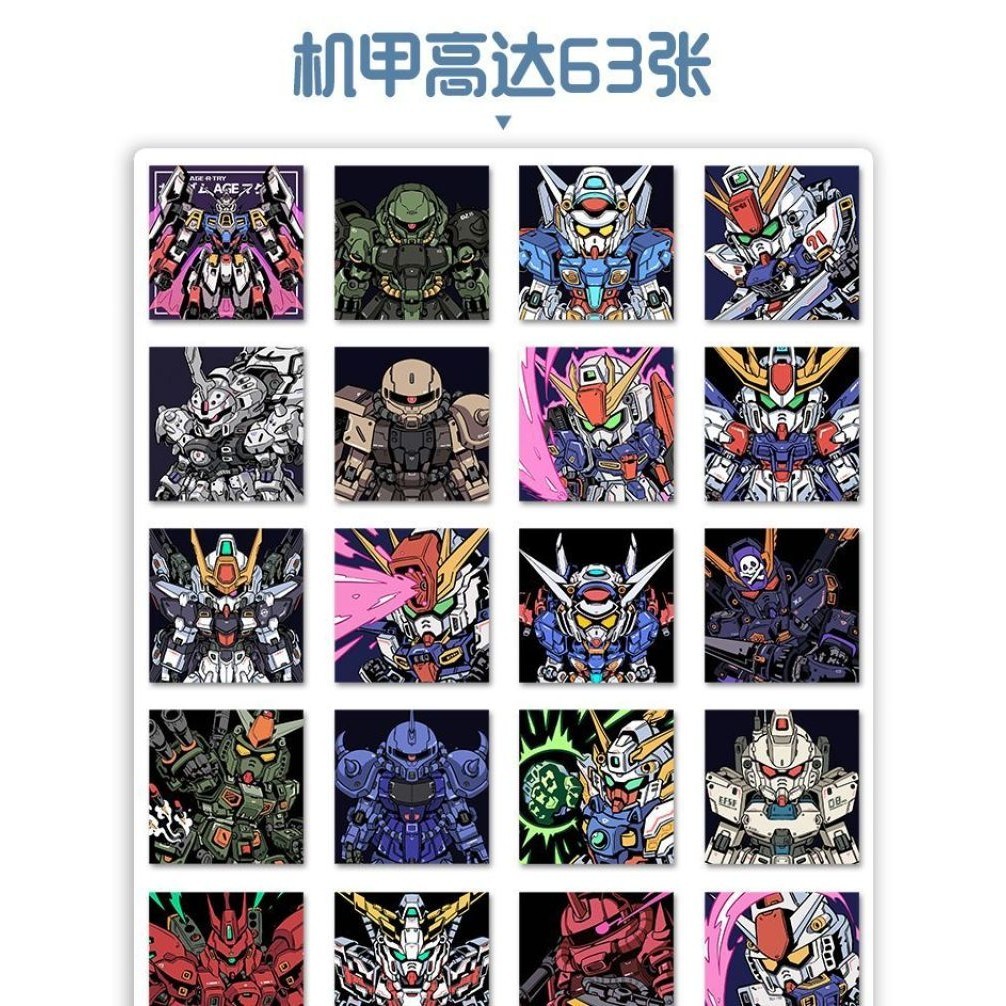 126-Piece New Creative Mecha Gundam Stickers Cartoon Style with High ...