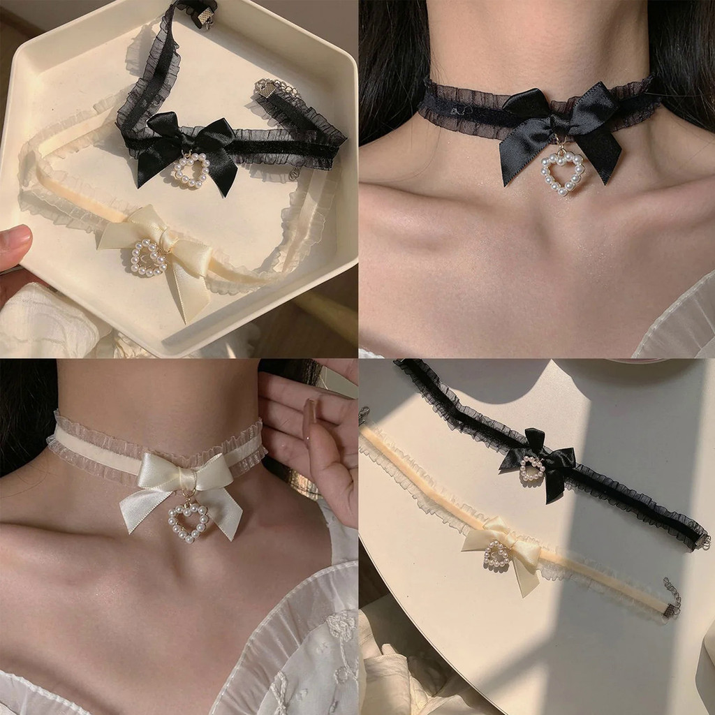 Women'S Cute Collar Lolitas Handmade Vintage Lace Heart Choker For ...