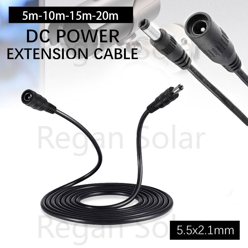 15M/20M Dc Power Extension Cable Jack Socket Male Plug For Cctv Camera ...