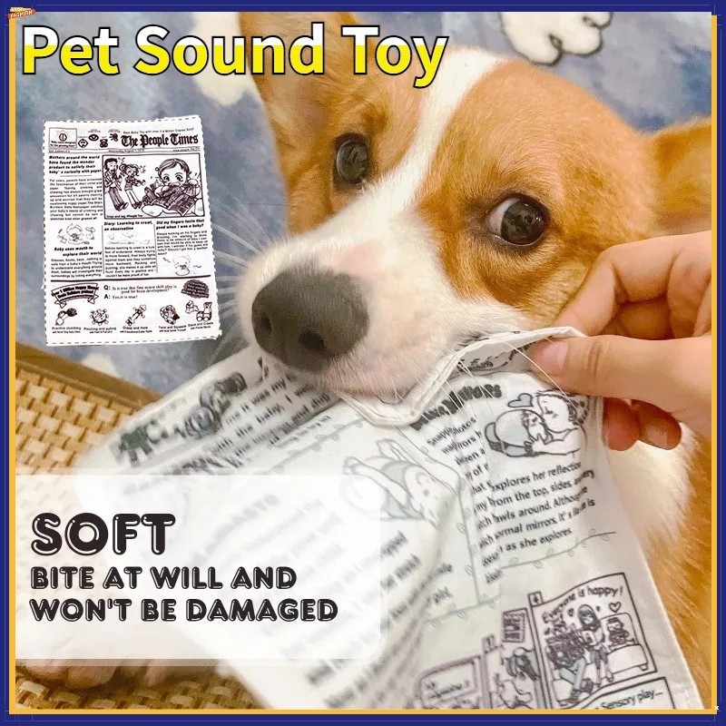 Pet Sound Toy Dog Molar Newspaper Self-Hi Funny Chewing Puppy Toy No ...