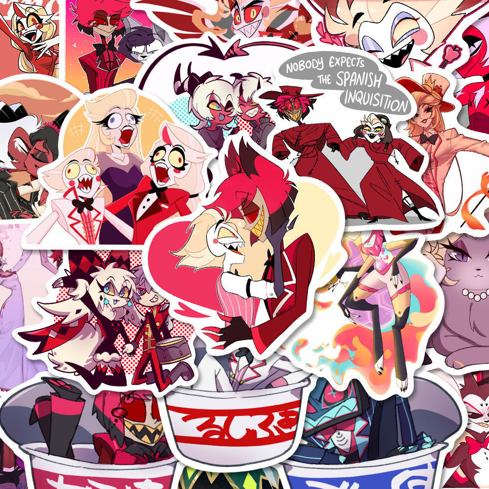 [24H SHIP]50pcs Hazbin Hotel Waterproof Stickers Lucifer Charlie ...