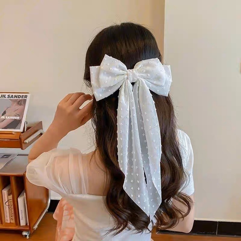 Fashion oversized bow headdress ribbon hairpin spring clip hairpin ...