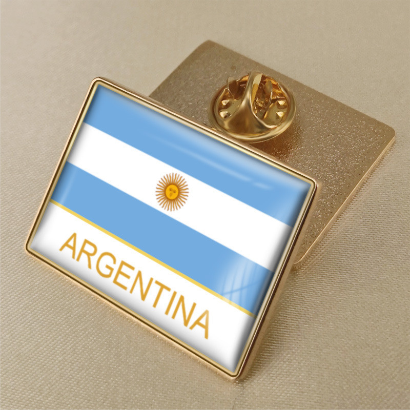 Argentina Flag Pin Emblem High-end Brooch Common Luxury Badge Lapel ...