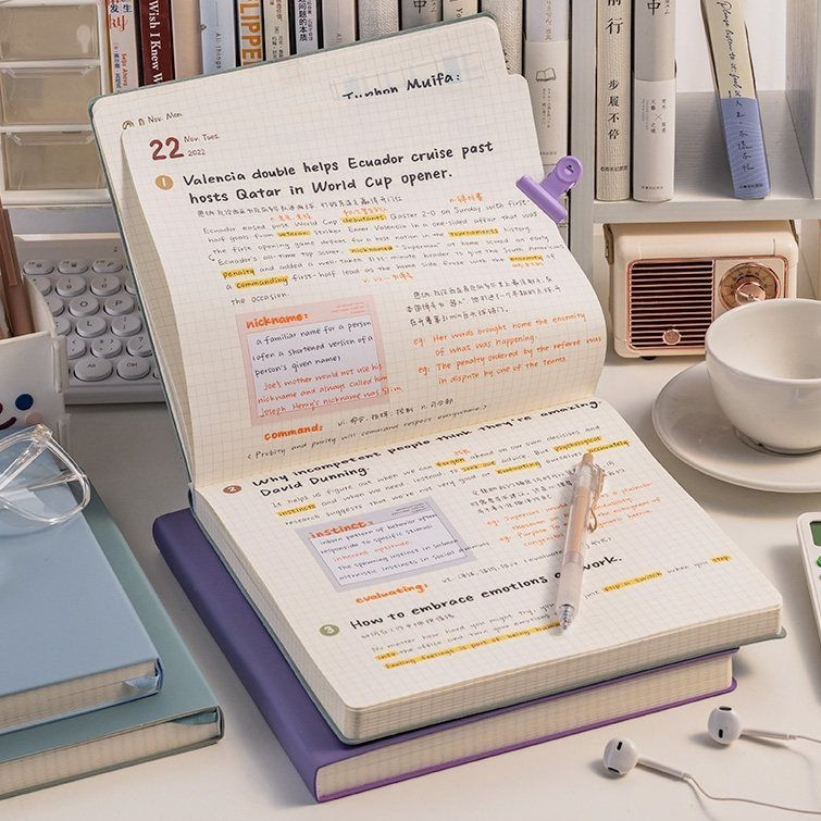 [6 Colors] Square Checkered Notebook ins Diary Horizontal Notebook ...