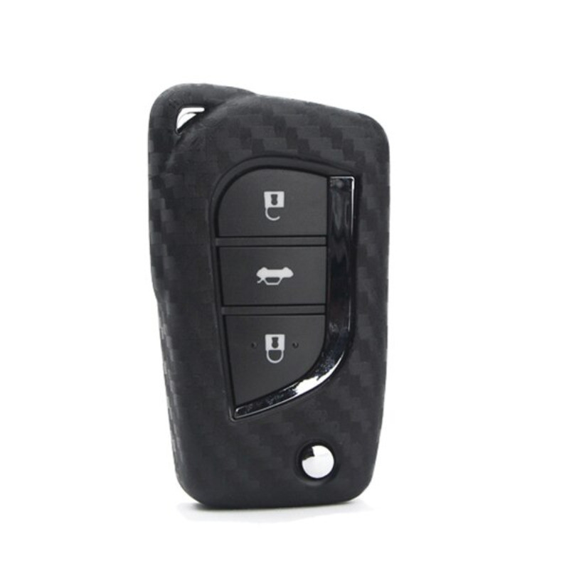 Carbon Fiber Texture Case Key Fob Cover For Toyota Fortuner Innova ...