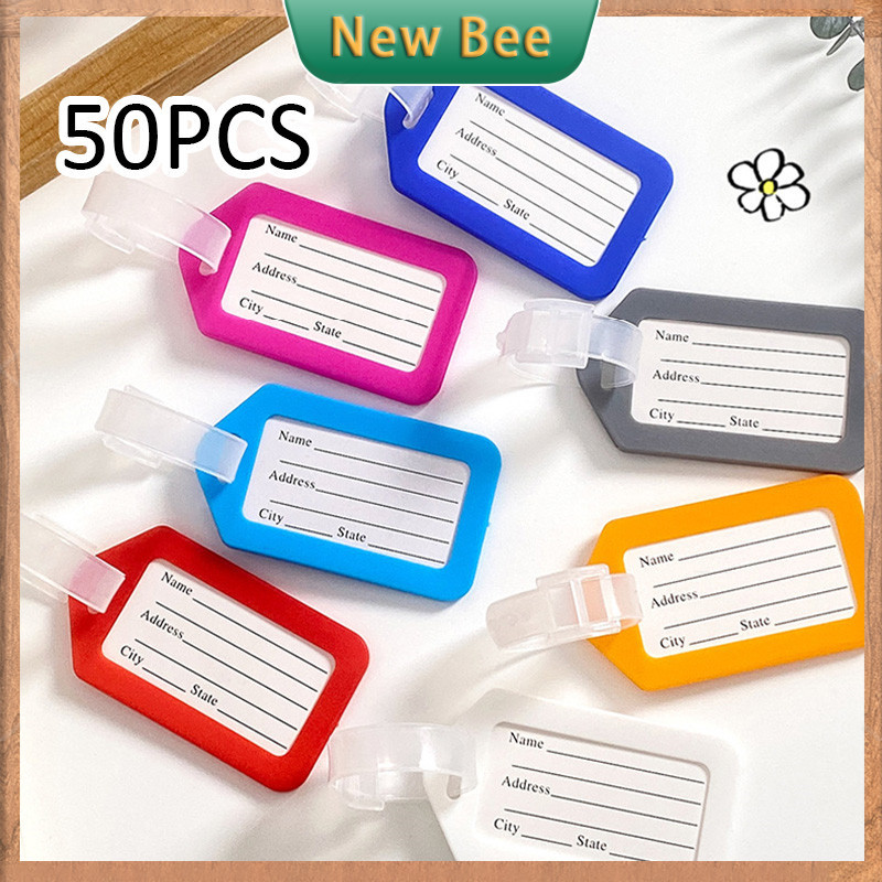 50Pcs Suitcase Labels Air Craft Luggage Tags Plastic Travel Suitcase ...