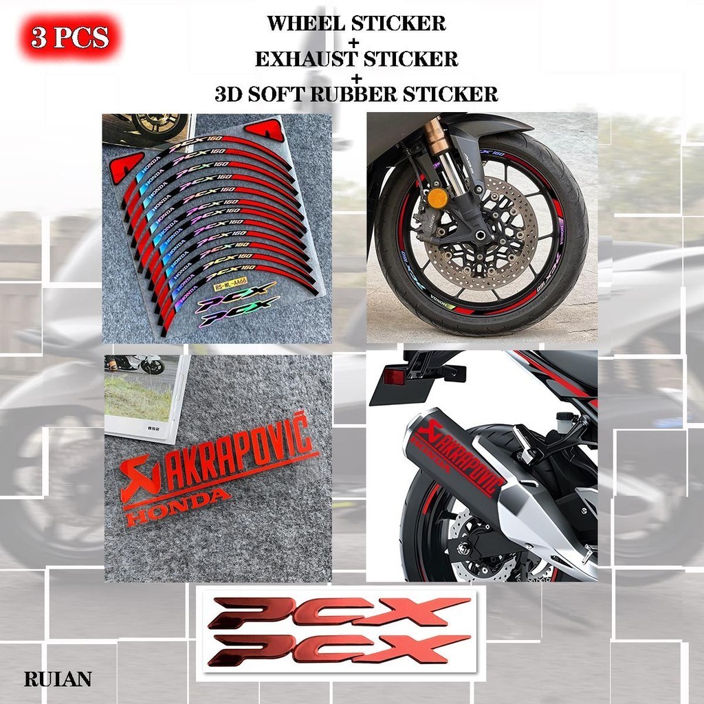 For Pcx Sticker Honda Pcx160 Carbon Fiber Fuel Tank Sticker Pcx Wheel ...