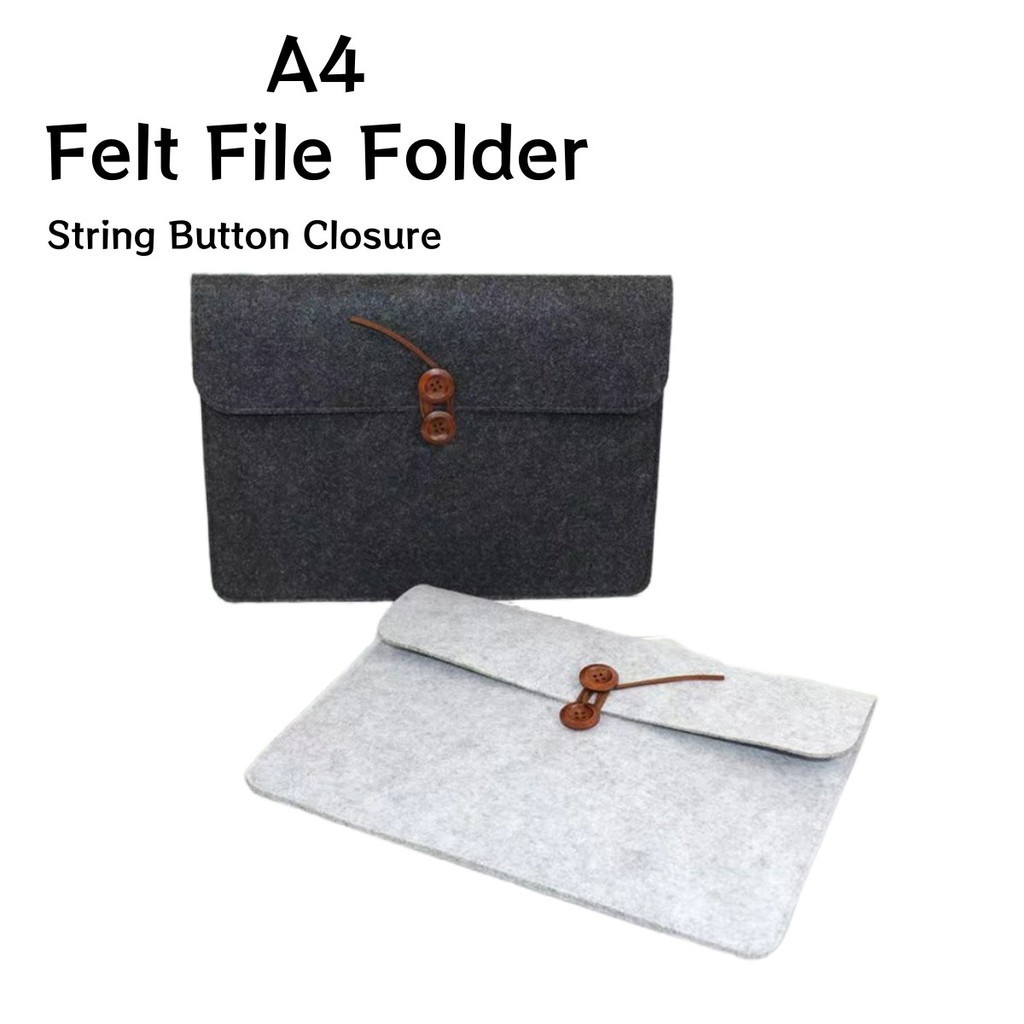 A4 Felt File Folder with String Button Closure Document Bag Paper ...